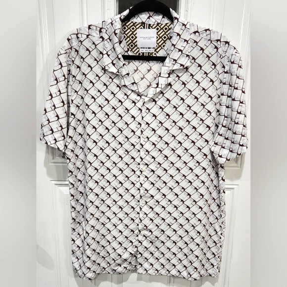 Denim & Flower | Shirts | Denim Flower Ricky Singh Brown Grey Print ...